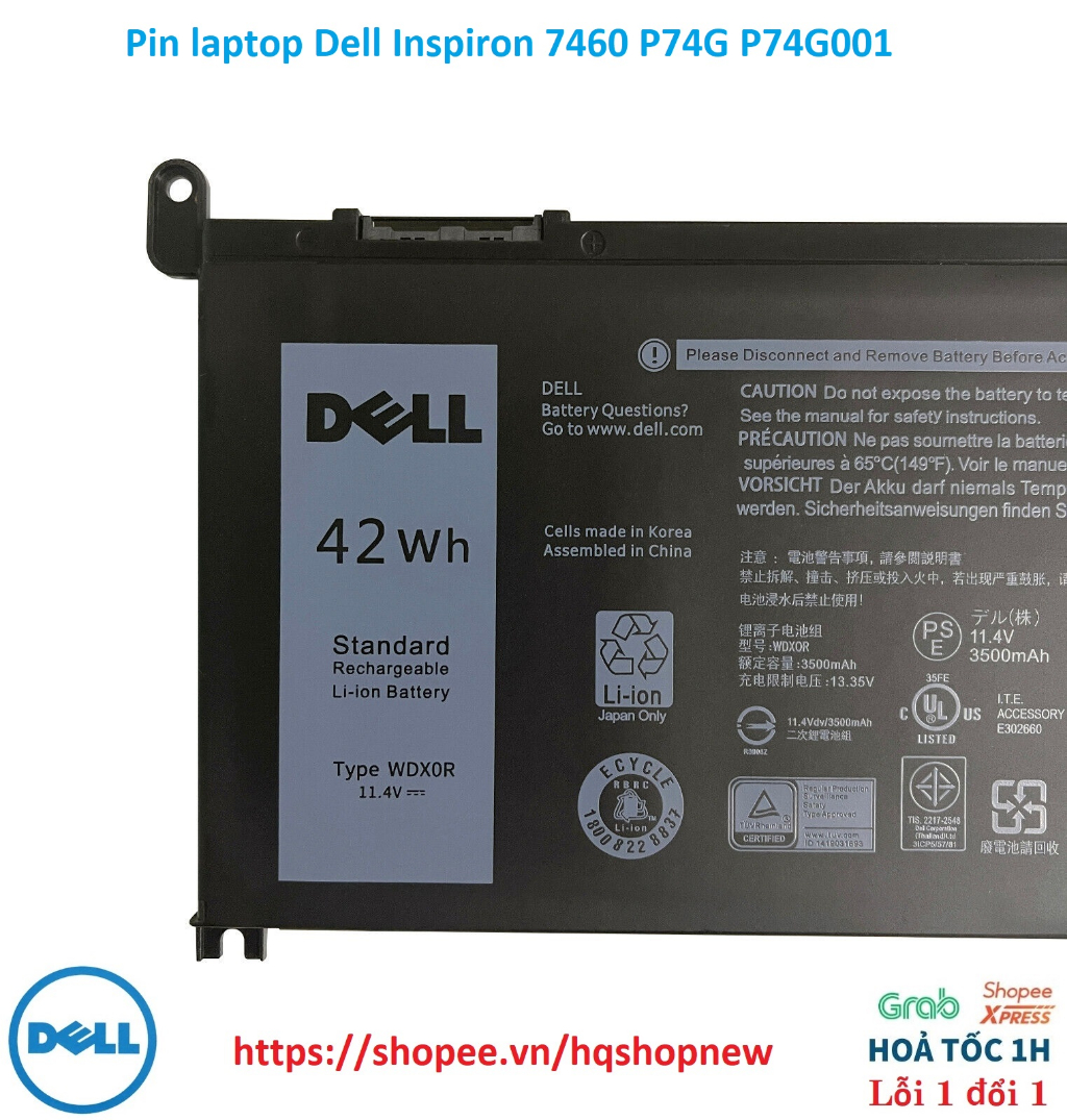 ⚡⚡️[Pin zin] Pin laptop Dell Inspiron 7460, P74G, P74G001 | Shopee Việt Nam