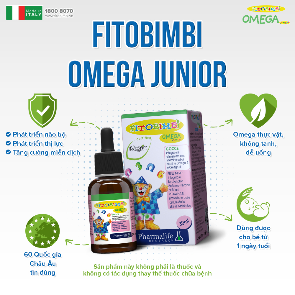 Siro Hỗ Trợ Phát Triển Não Bộ, Tốt Cho Mắt FITOBIMBI OMEGA JUNIOR ...