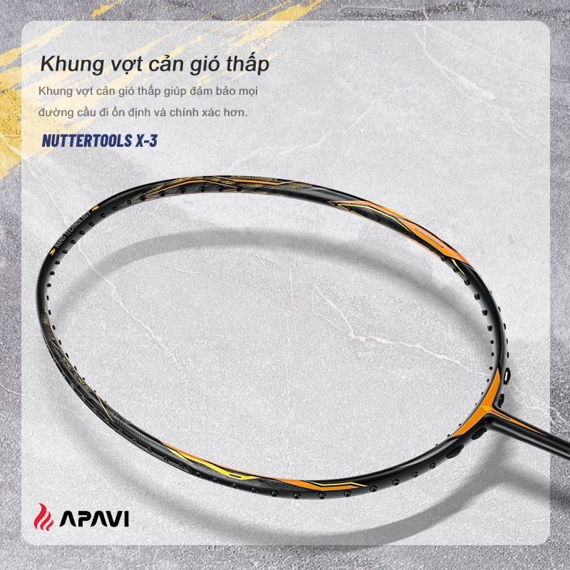 Vợt tập lực cổ tay Apavi NUTTERTOOLS X3 chính hãng, 150G Đen cam, căng ...
