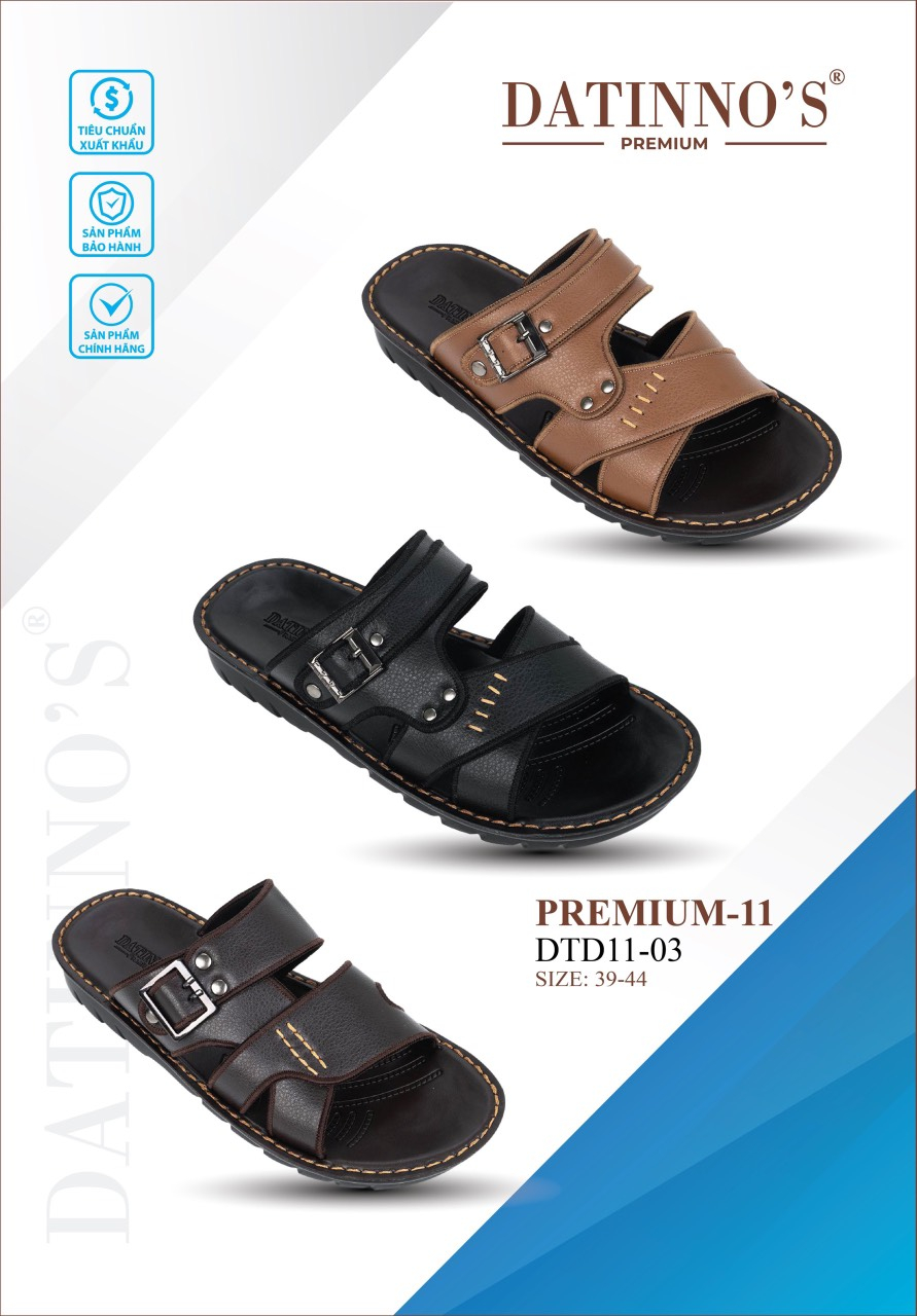 Dép Nam Quai Ngang Thời Trang Cao Cấp DATINNOS (Đen, Nâu, Bò) - Hàng Chính Hãng DTD02 | Shopee ...