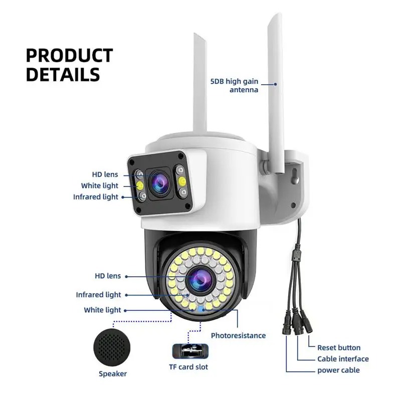 Camera YooSee 2 mắt - chuẩn 4K siêu nét - xem đêm có màu - xoay 360 ...