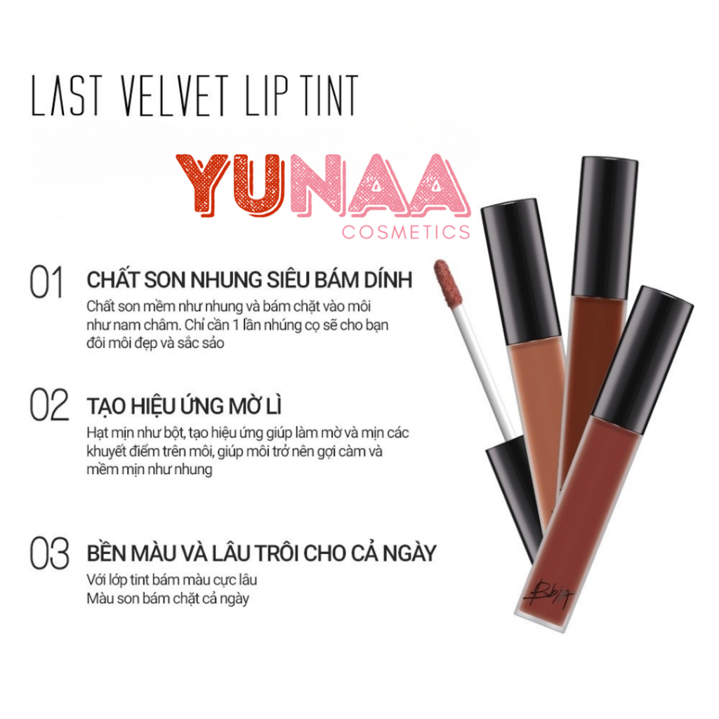 [Y097] Son kem Bbia Last Velvet Lip Tint - Son Bbia Full màu 02 04 12 ...