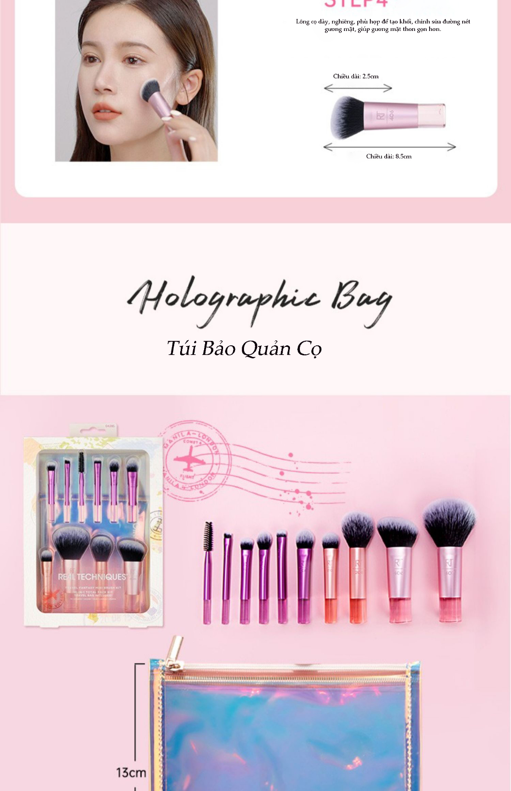 Bộ Cọ Cá Nhân 10 Cây Real Techniques Travel Fantasy Mini Brush Kit | Shopee Việt Nam