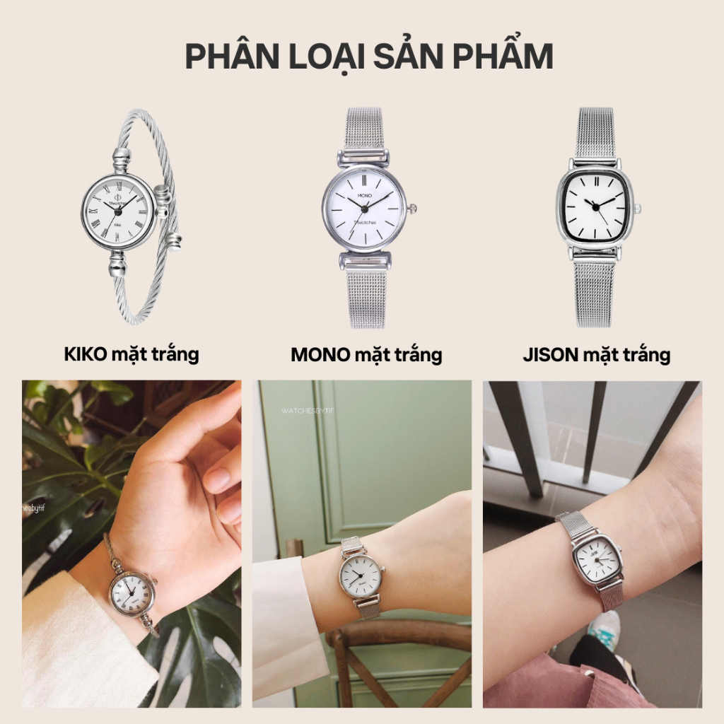 Đồng hồ đeo tay MONO Tif Watches Thép Không Gỉ sáng da phong cách Hàn ...
