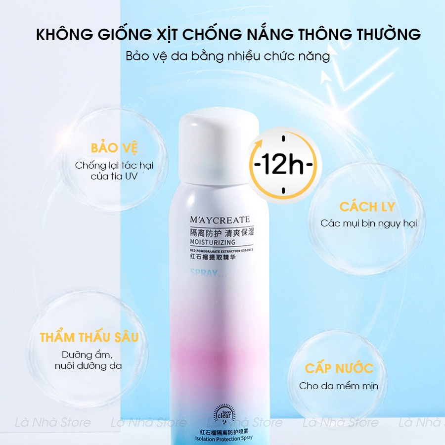 Xịt chống nắng Maycreate Moisturizing Spray 150ml, chai bình sịt cho ...