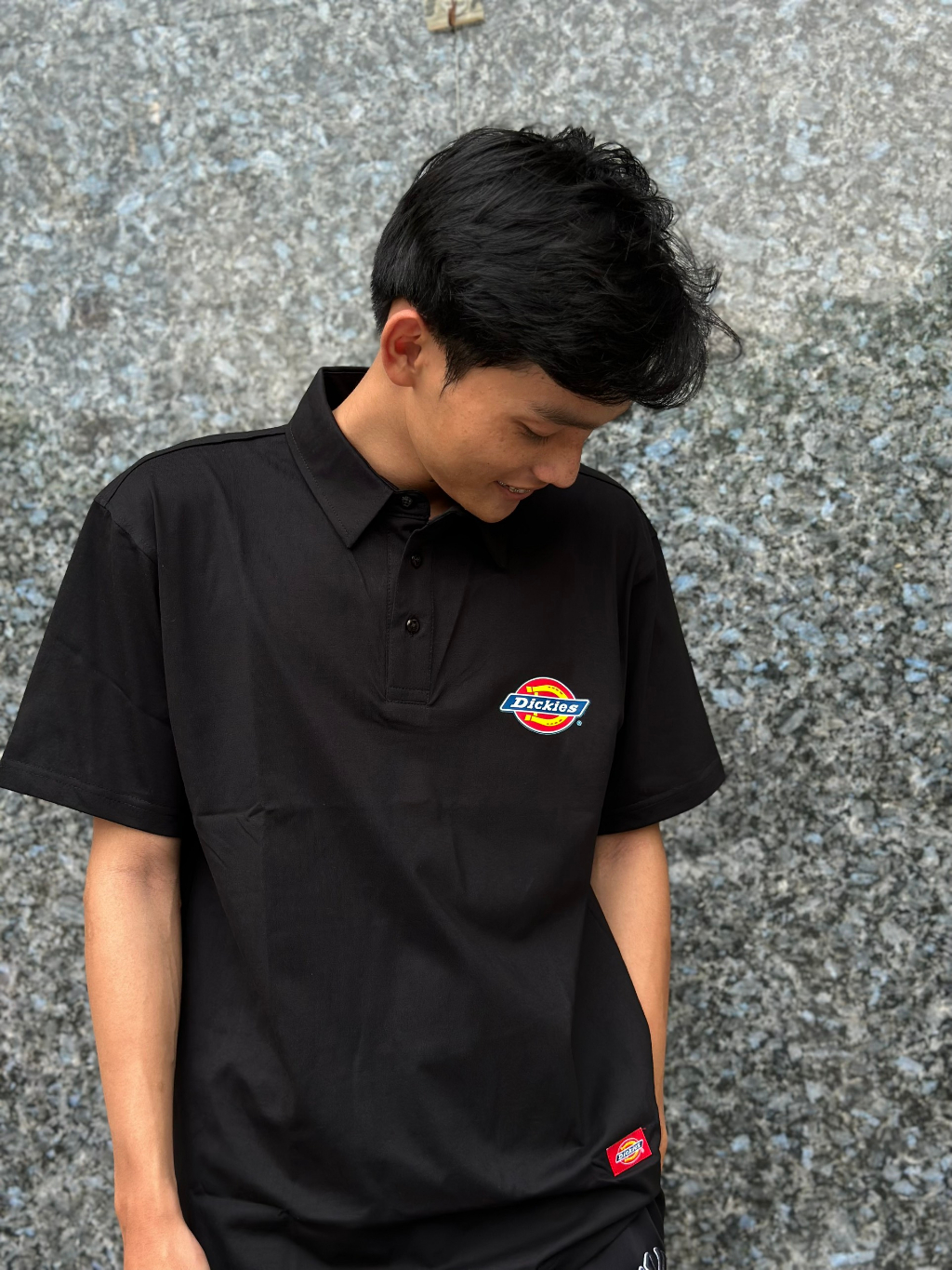 Áo Polo Dickies logo trắng đen cổ sơ mi cotton cao cấp nam nữ ...
