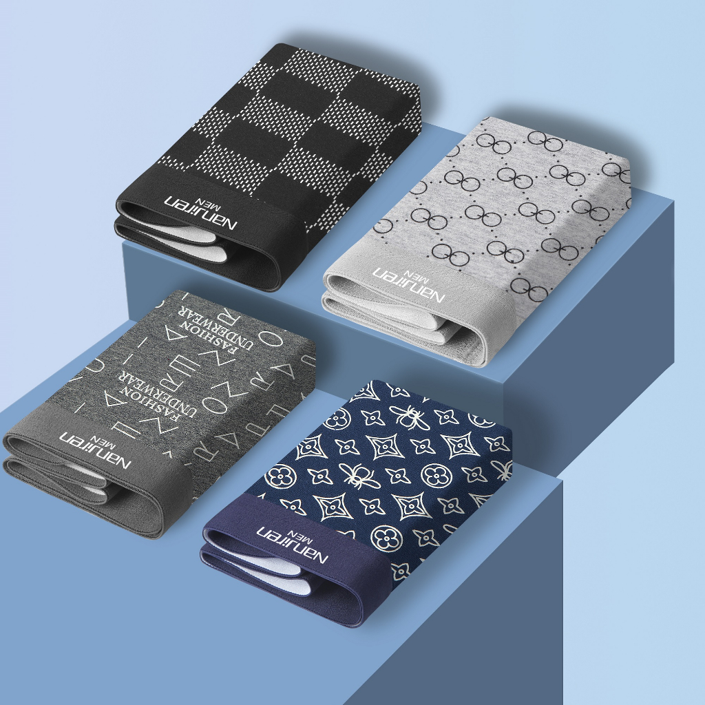 Sét 4 quần sịp nam boxer nam sịp đùi vải thun cotton co dãn thấm hút ...