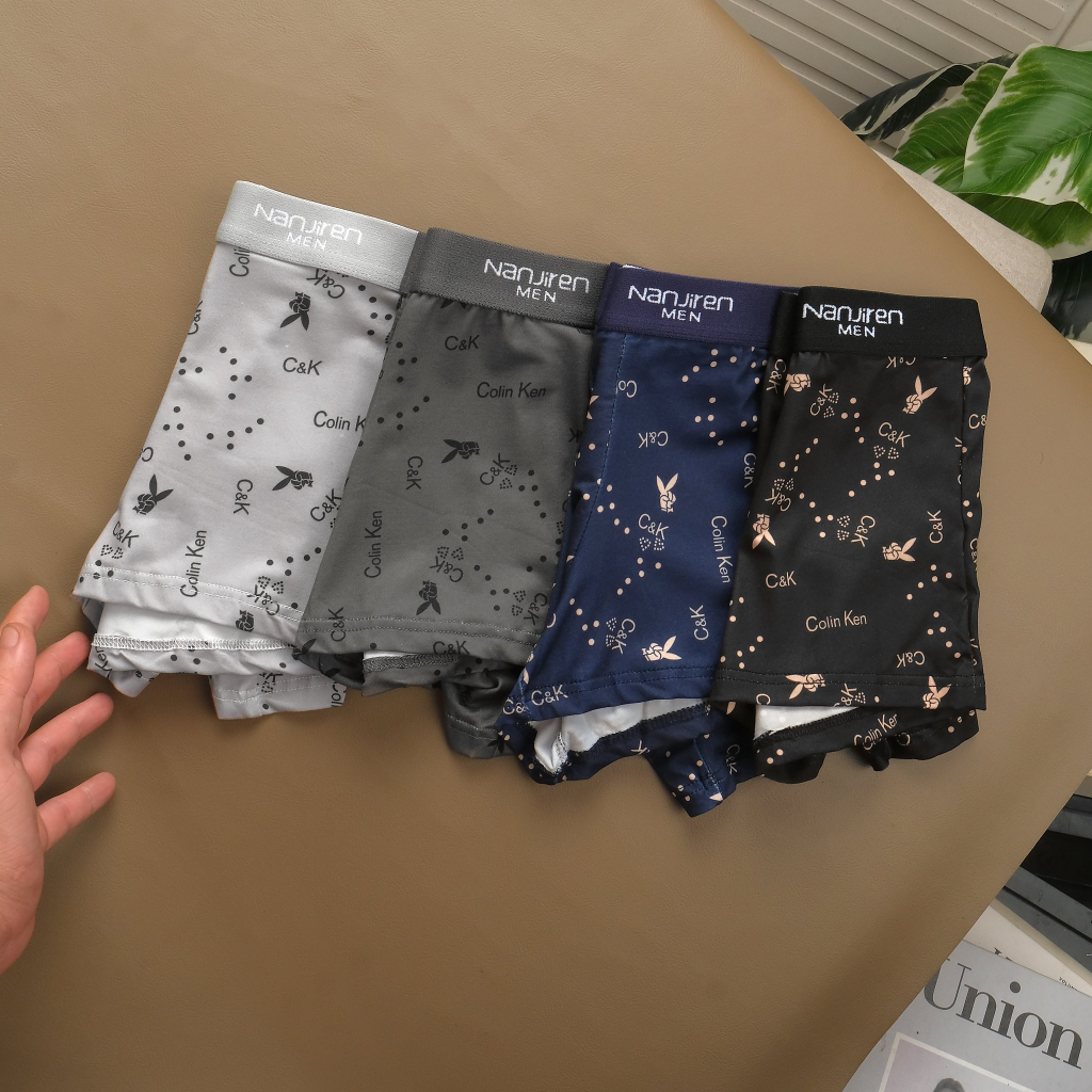 Sét 4 quần sịp đùi nam boxer vải thun cotton quần lót nam co dãn sịp ...