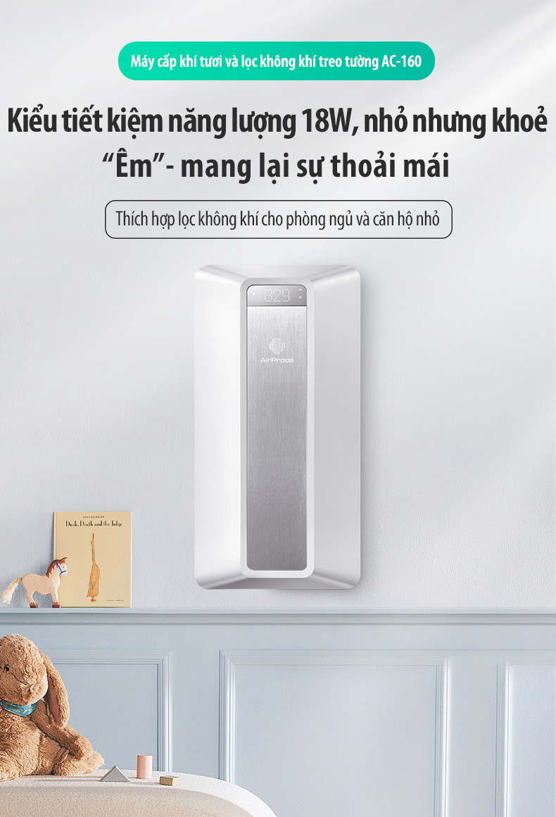 Máy Lọc Không Khí + Cấp Khí Tươi AirProce SmartVent AC160 | Shopee Việt Nam