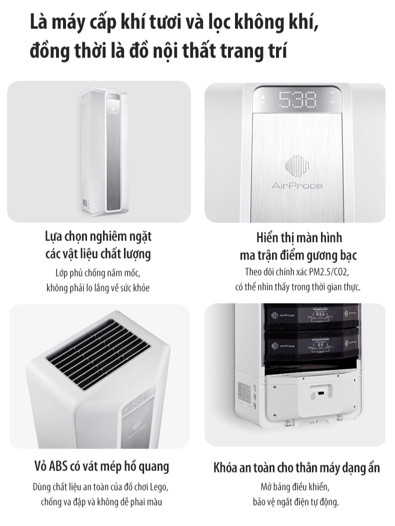 Máy Lọc Không Khí + Cấp Khí Tươi AirProce SmartVent AC160 | Shopee Việt Nam