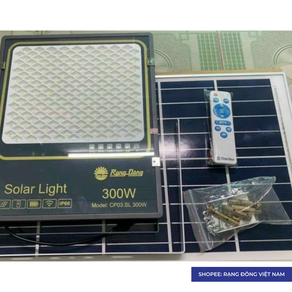 Đèn năng lượng mặt trời Rạng Đông led chiếu pha 300w Model: CP03.SL 300W | Shopee Việt Nam