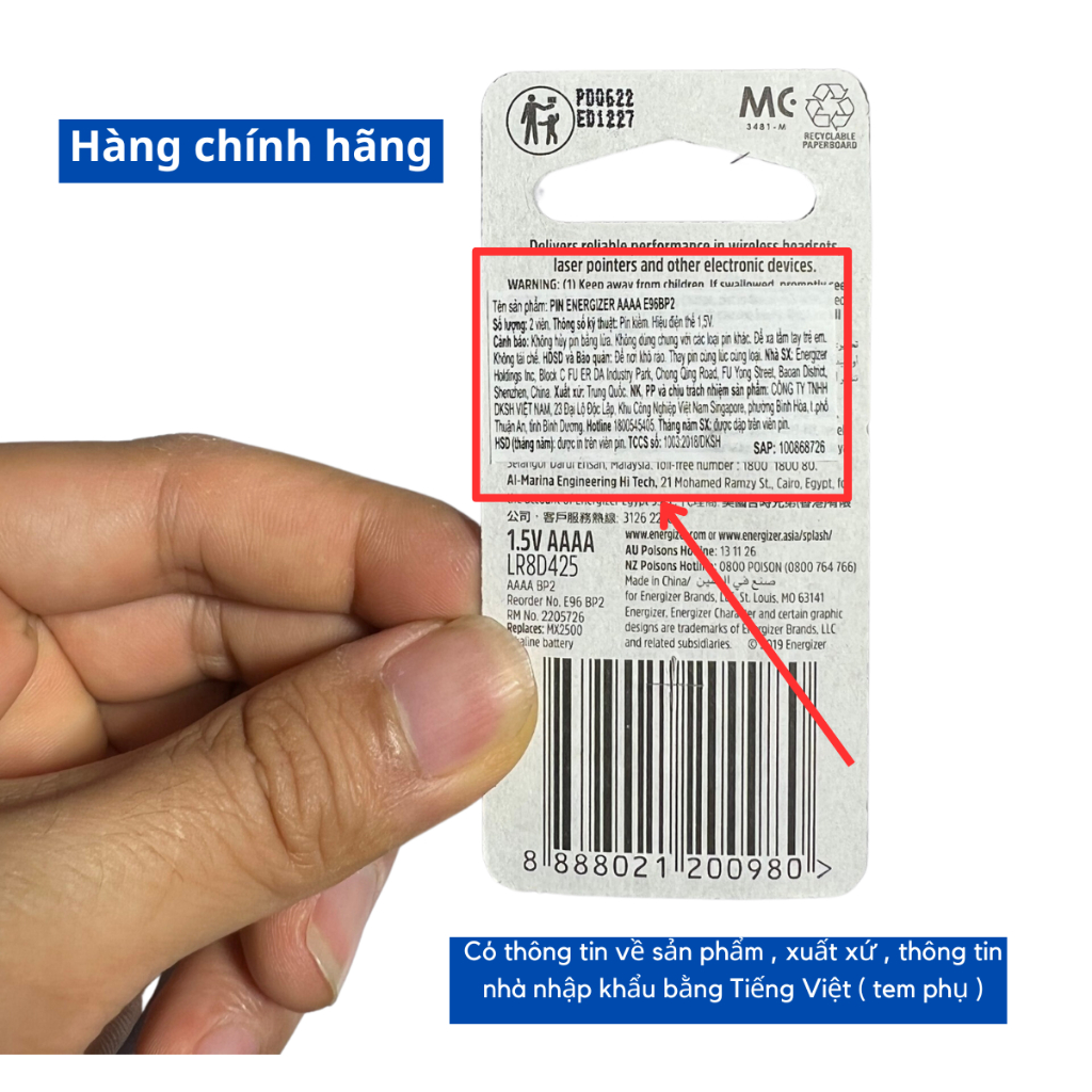 Pin AAAA ( Pin 4A ) 1,5V Energizer - Vỉ 2 Viên Chính Hãng | Shopee Việt Nam