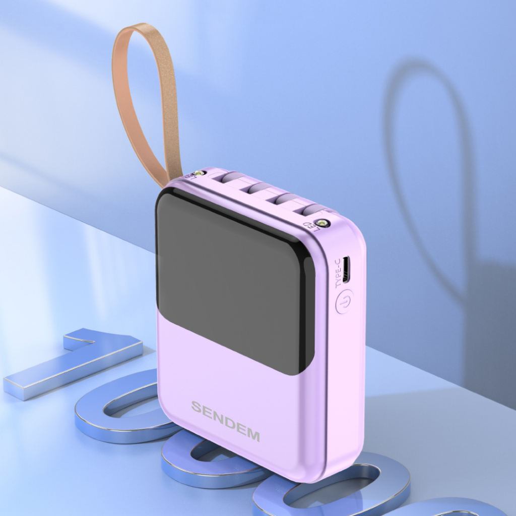 Sạc Dự Phòng Sendem P301 10000mAh Tích Hợp Sẵn Cáp Sạc, Có Led Báo Phần ...