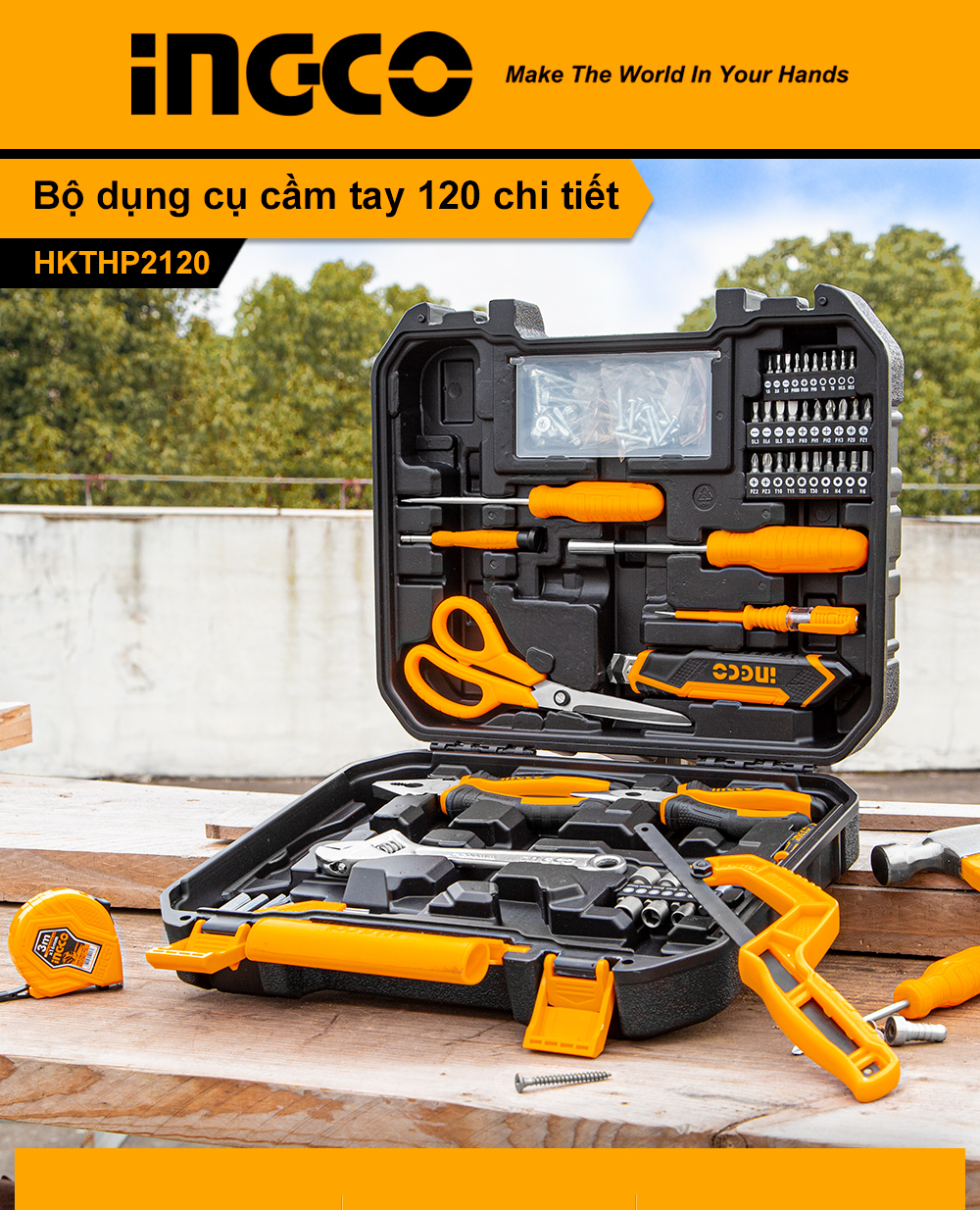 Bộ dụng cụ đa năng Ingco HKTHP21201 120 chi tiết tiện ích cho kỹ thuật ...