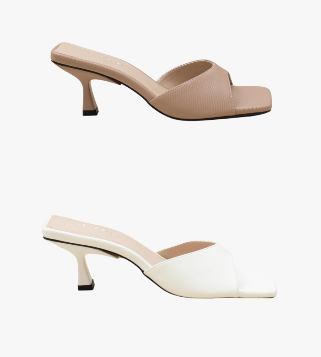 Dép mule nữ cao gót 5cm mũi vuông quai ngang ôm chân ophelia thiết kế ...