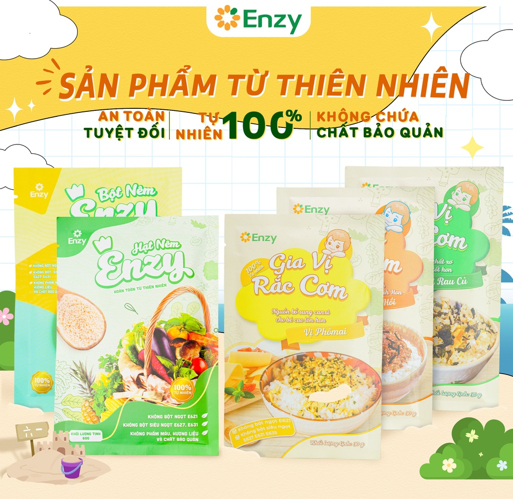 Combo Gia Vị Cho Bé Ăn Dặm Enzy Food, Gia Vị Rắc Cơm 3 Vị, Hạt Nêm Enzy ...