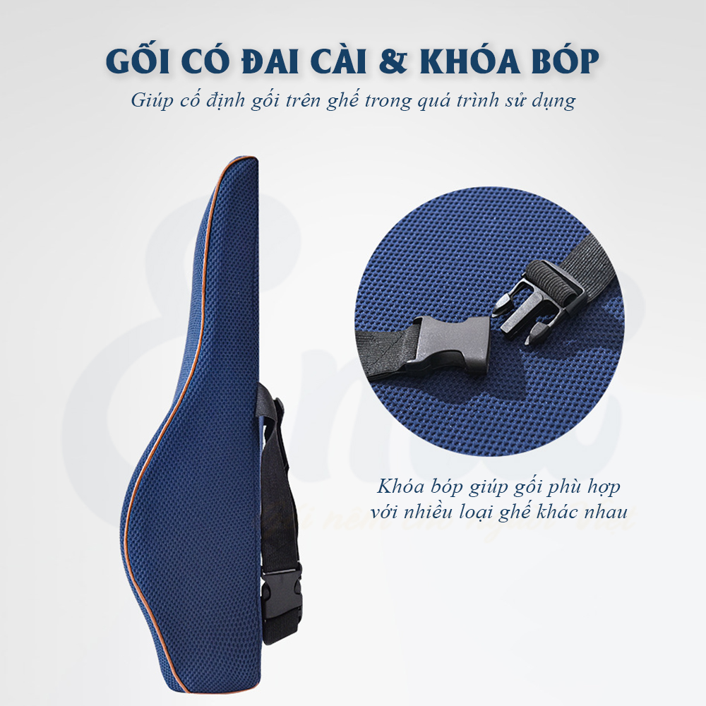 Gối Tựa Lưng Massage Cao Su Non Ema Ôm Trọn Lưng Giúp Thư Giãn Dành Cho Dân Văn Phòng