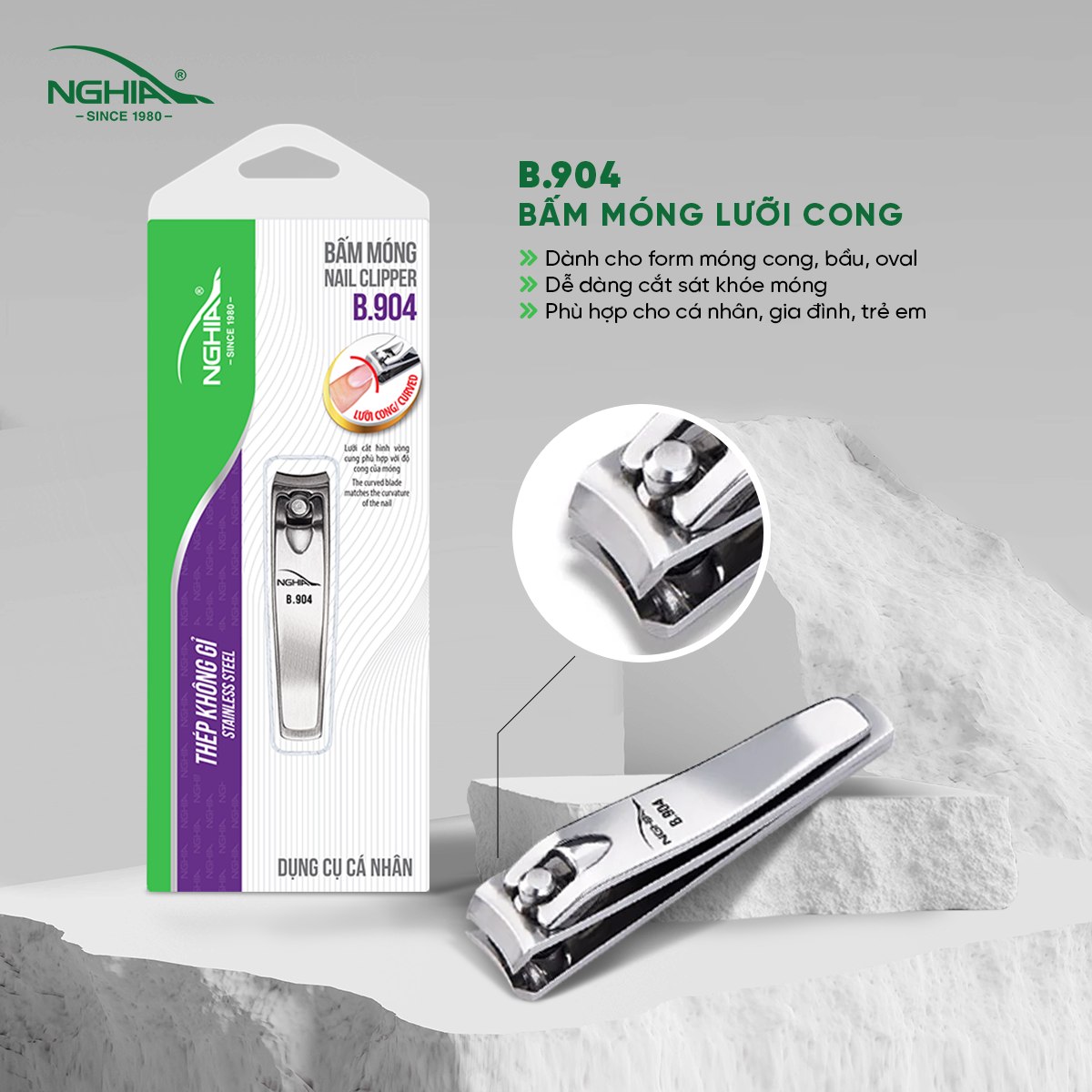Bấm Móng Tay Chân Thép Không Gỉ KỀM NGHĨA B.904 - Lưỡi Cong (Loại Nhỏ ...