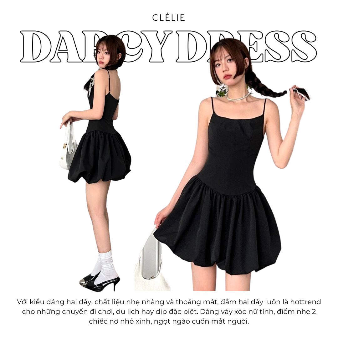 CLÉLIE Đầm hai dây dáng bí Darcy Dress | Shopee Việt Nam