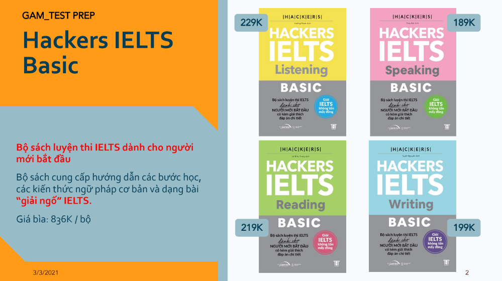 Bộ Sách Hackers IELTS Basic - Vững Nền Tảng Bứt Phá 7.0 IELTS (Reading+Listening+Writing ...