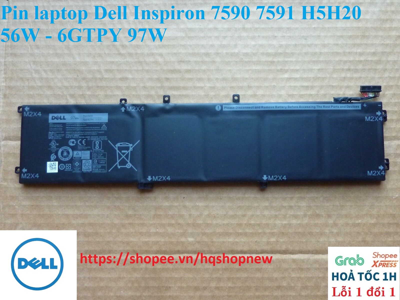 ⚡️ Pin laptop Dell Inspiron 7590 7591 H5H20 56W - 6GTPY 97W | Shopee ...