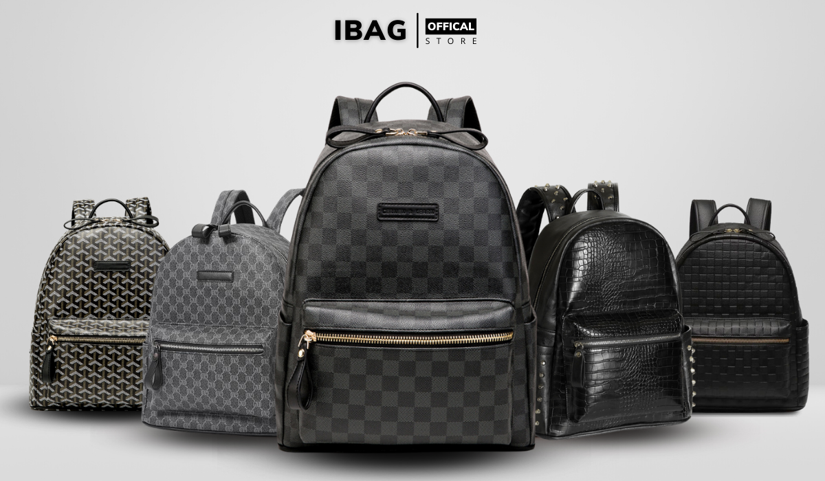 Balo da nam nữ IBAG chất liệu da PU cao cấp chống nước chống bụi cặp ...