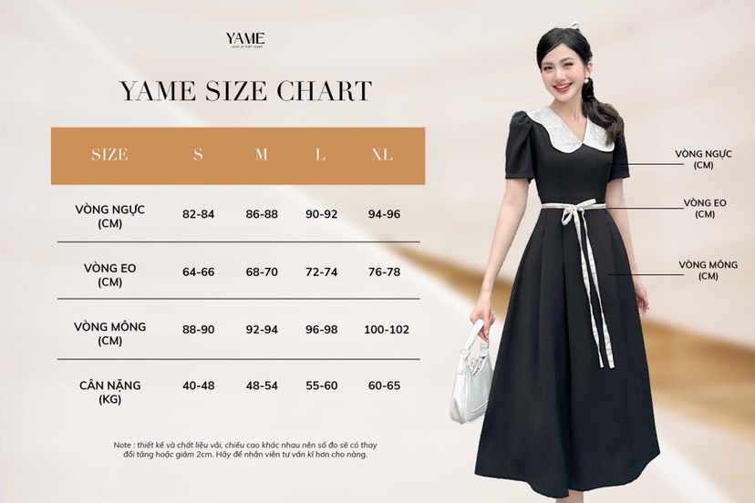 Váy babydoll hoa nổi cổ V thắt nơ eo YV162 YAME | Shopee Việt Nam