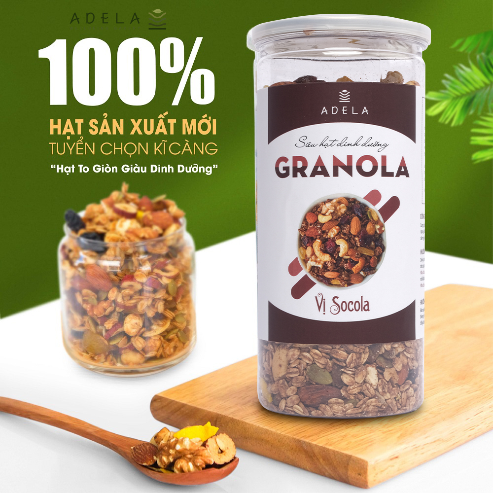 Granola siêu hạt ADELA 500g, ngũ cốc granola ăn kiêng giảm cân dinh ...