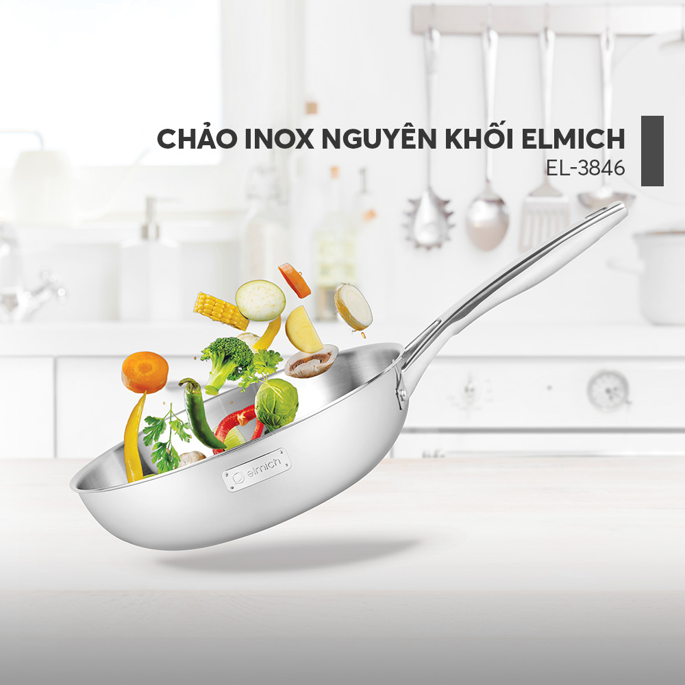 Chảo nguyên khối sâu lòng inox 304 cao cấp Trimax EL-3846M-L-OL size 26,28cm | Shopee Việt Nam