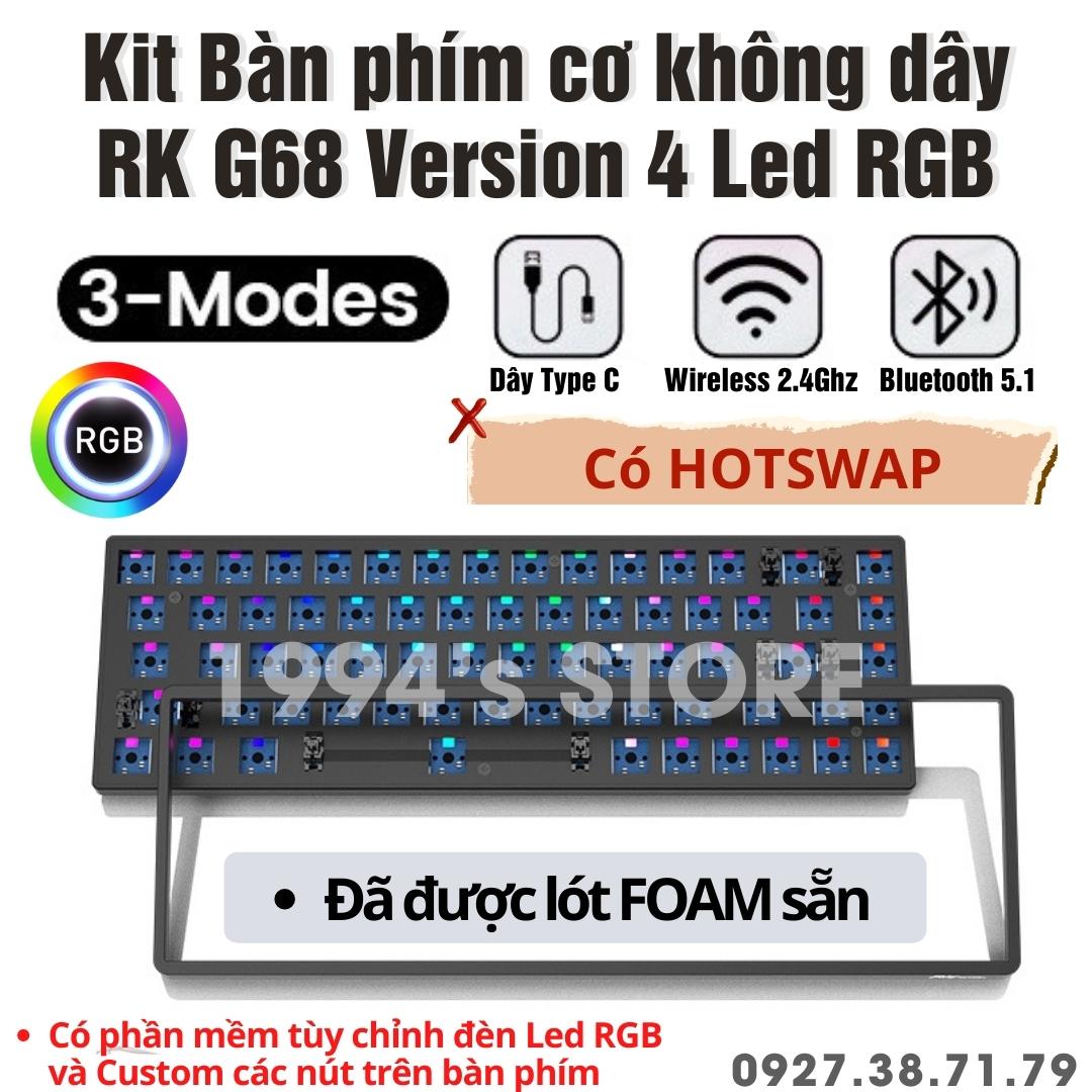 [SẴN] KIT Bàn phím cơ RK G68, RK871/RK68 Plus Led RGB - Bluetooth 5.1 | Wireless 2.4G | Dây Type ...