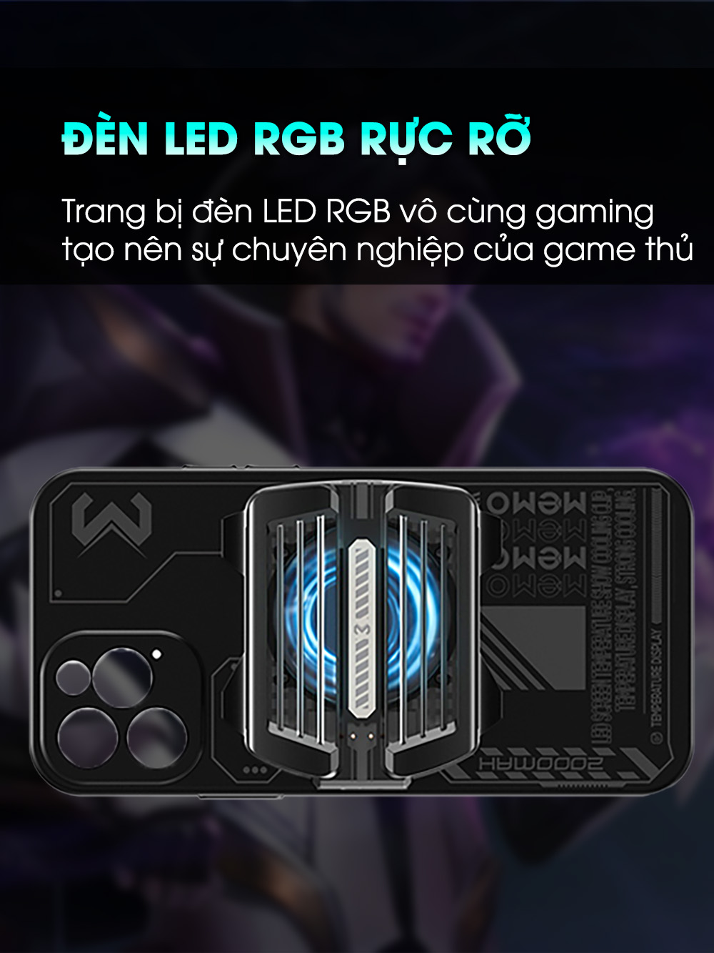 Quạt tản nhiệt điện thoại sò lạnh pin MEMO DL12 gaming làm mát nhanh ...