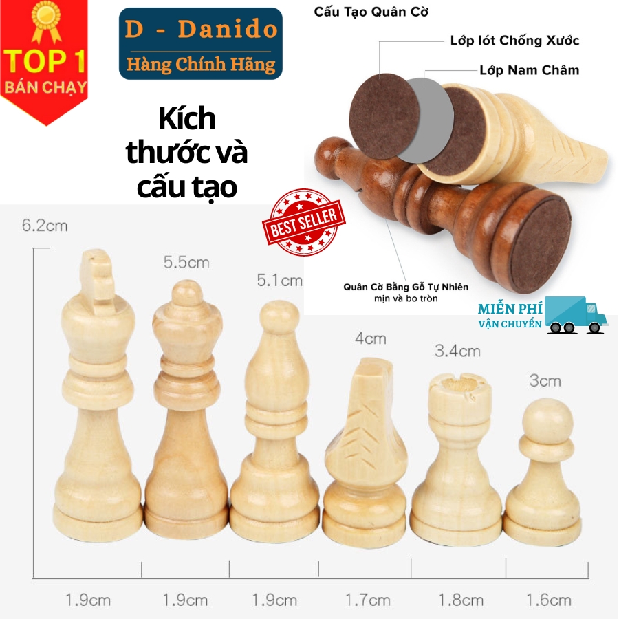 Cờ vua gỗ cao cấp cỡ vừa 29x29cm - Bộ cờ vua bằng gỗ thông tự nhiên có ...