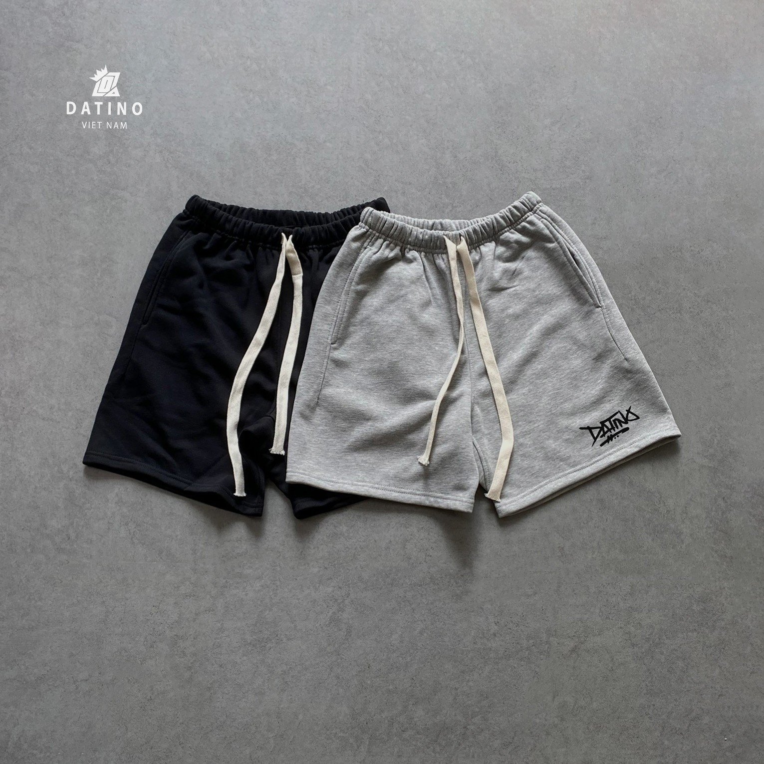 Quần short nam nữ thun chân cua DATINO Signature cotton da cá chất dày ...