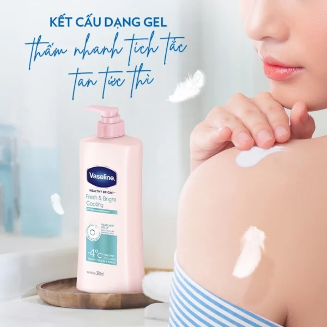 Sữa Dưỡng Thể Dịu Mát Hỗ Trợ Sáng Da Vaseline Fresh & Bright Cooling 350ml | Shopee Việt Nam
