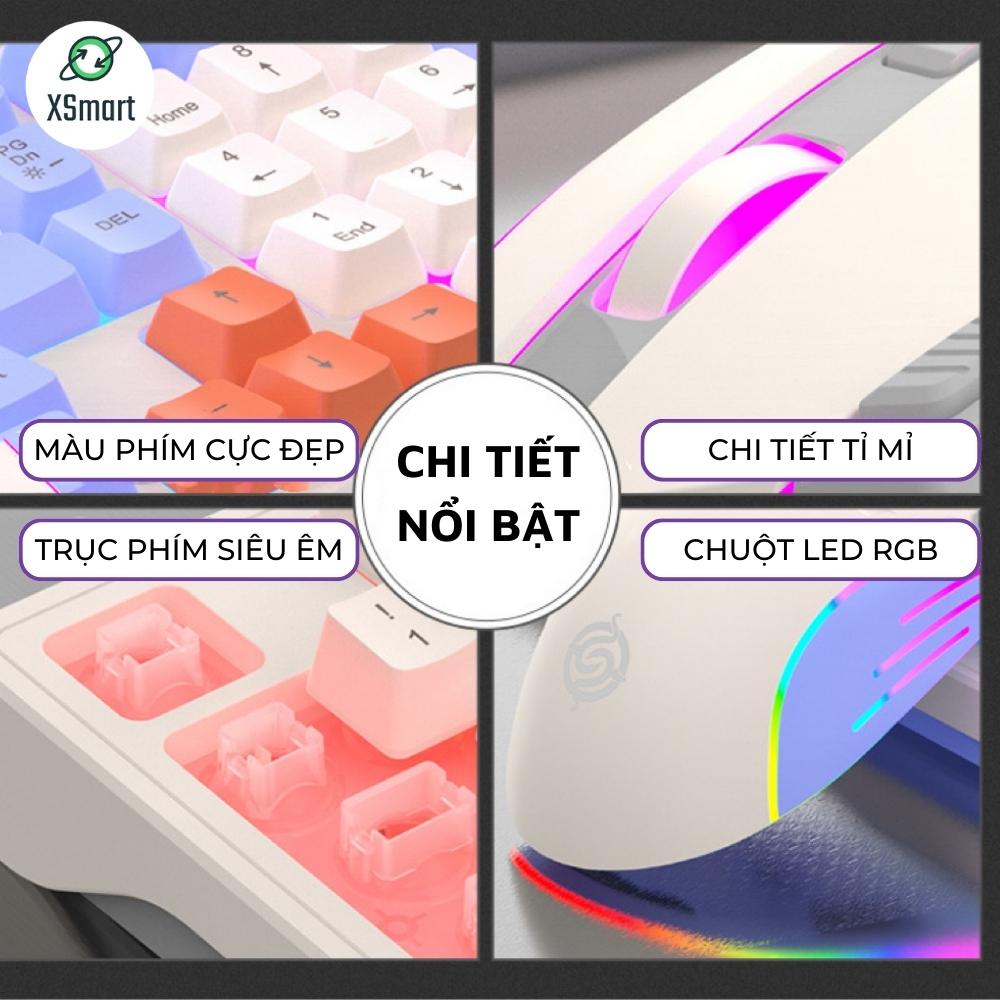 Bộ Bàn Phím Chuột Máy Tính KM800 Led 7 Màu Cực Đẹp Gõ Êm Chống Nước Chơi Game, Văn Phòng ...