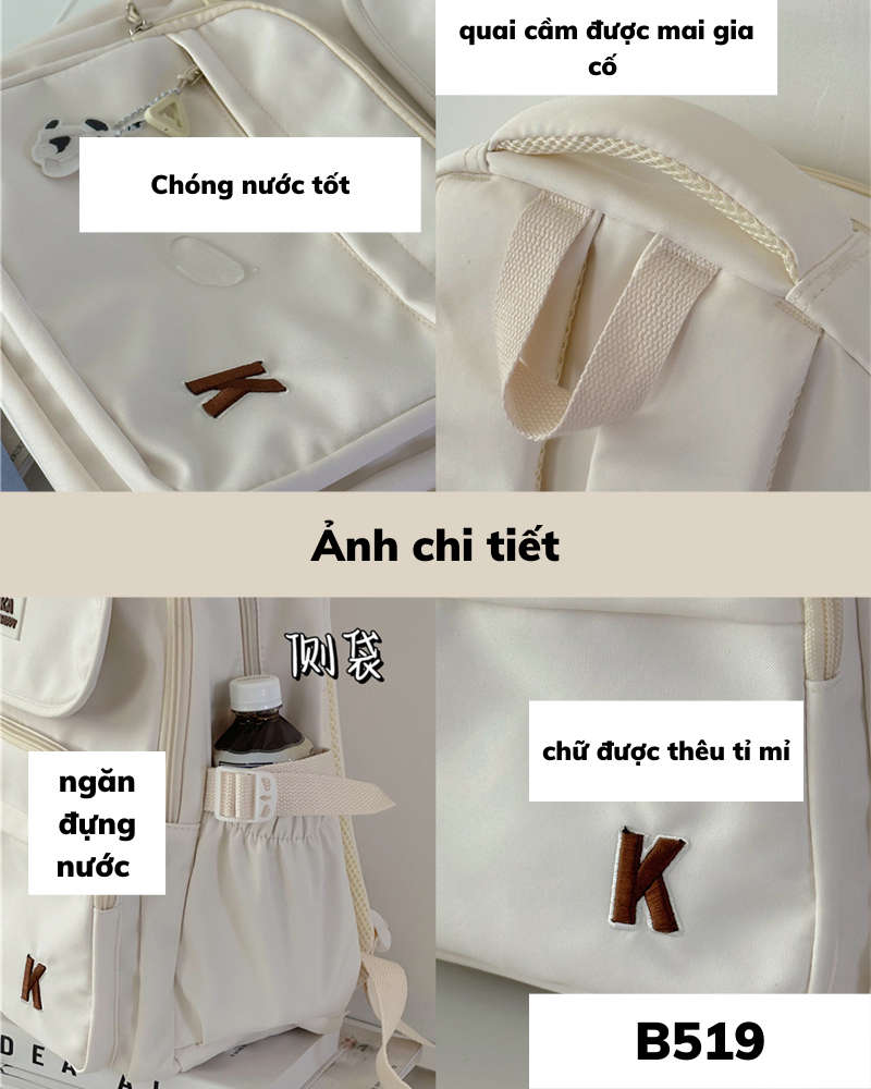 Balo nữ đi học nhiều ngăn size lớn thời trang giá rẻ phong cách học sinh cấp 2 cấp 3 hàn quốc ...