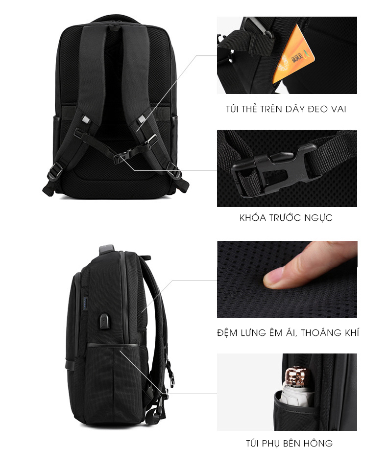 Balo laptop Arctic Hunter B00120 cổng kết nối USB, đựng lap 15.6 inch ...