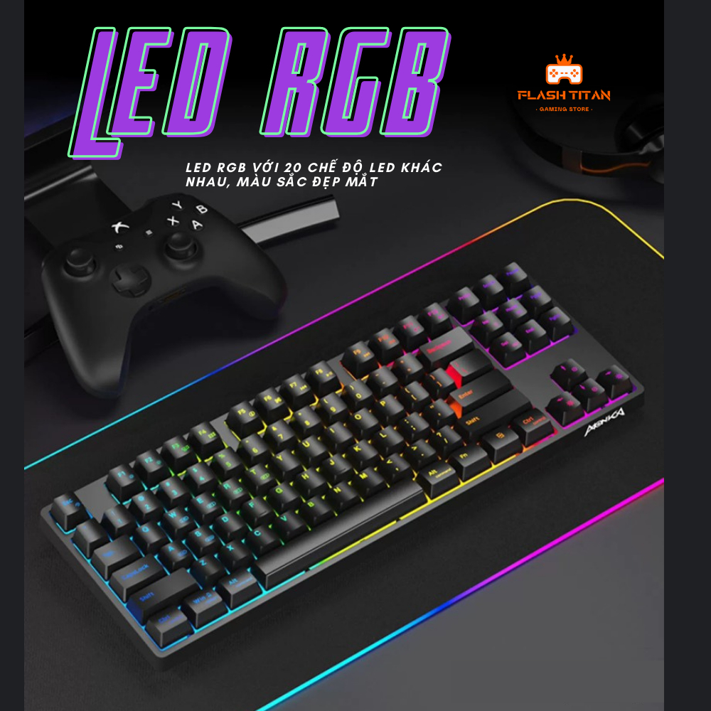 Bàn phím cơ không dây MONKA A87 - trục cơ Switch Linear - Led RGB nhiều ...