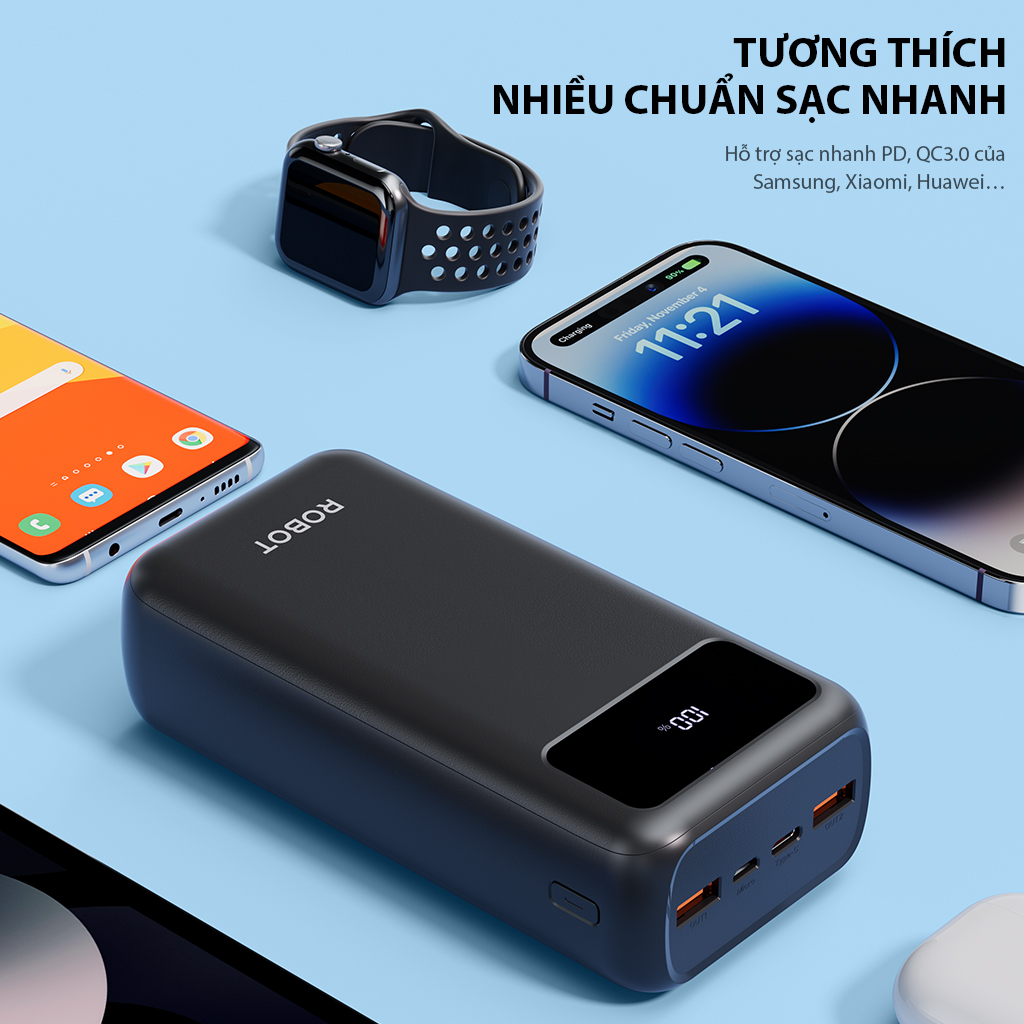 Combo Cáp Sạc Nhanh Và Sạc ROBOT RT32 RT40 Nhanh PD/QC 3.0 Công Suất 22 ...