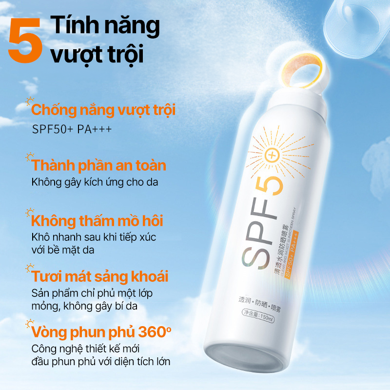 Xịt Chống Nắng Vshell SPF50+ PA+++ 150ml dùng cho cả mặt và body tất cả các loại da | Shopee ...