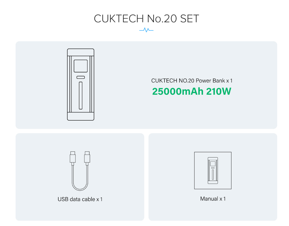 Pin dự phòng P23 CUKTECH P Series 25000mAh 210W màn hình hiển thị chi ...