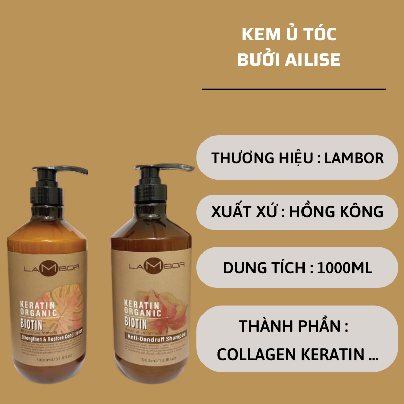 Dầu Gội Xả KERATIN LAMBOR 1000ml * 2 Sạch Gàu Ngăn Dầu Chống Gãy Rụng ...