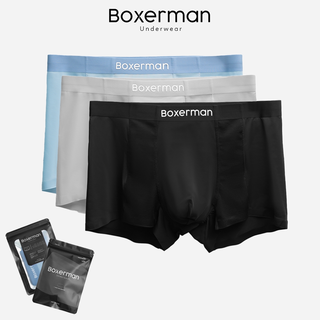 COMBO 3 quần sịp nam boxer PROMESH,chất vải lụa băng thông thoáng chính hãng BOXERMAN | Shopee ...