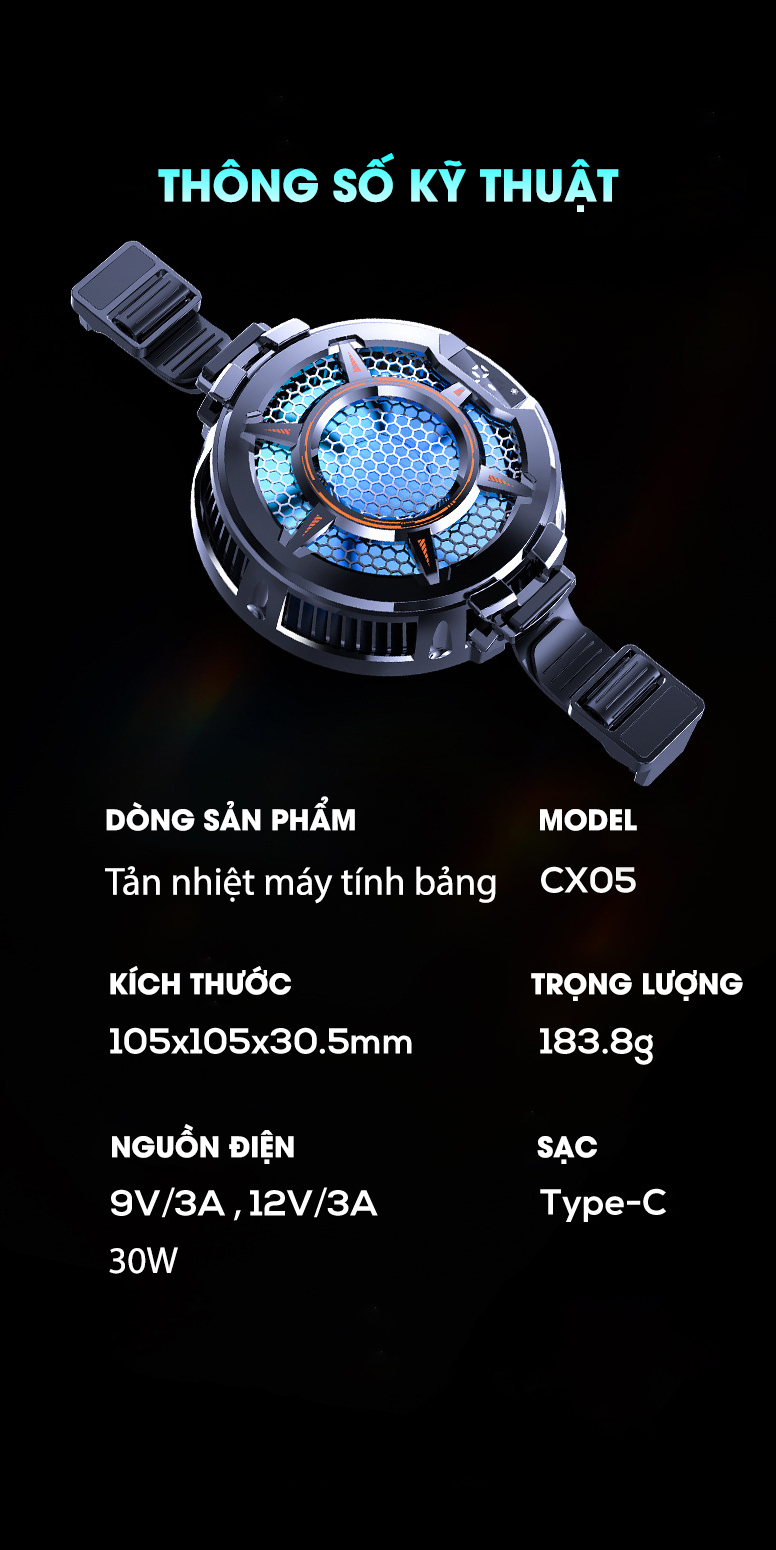 Quạt tản nhiệt ipad máy tính bảng MEMO CX05 làm mát nhanh cho tablet ...