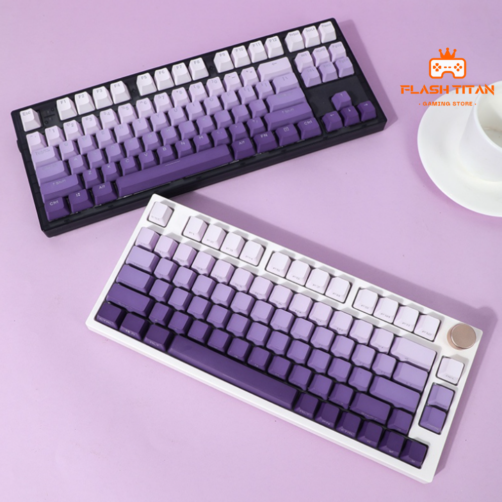 Keycap JKDK Polar PBT phối màu Ombre - OEM profile - Keycap custom hiệu ứng ánh sáng đẹp mắt ...