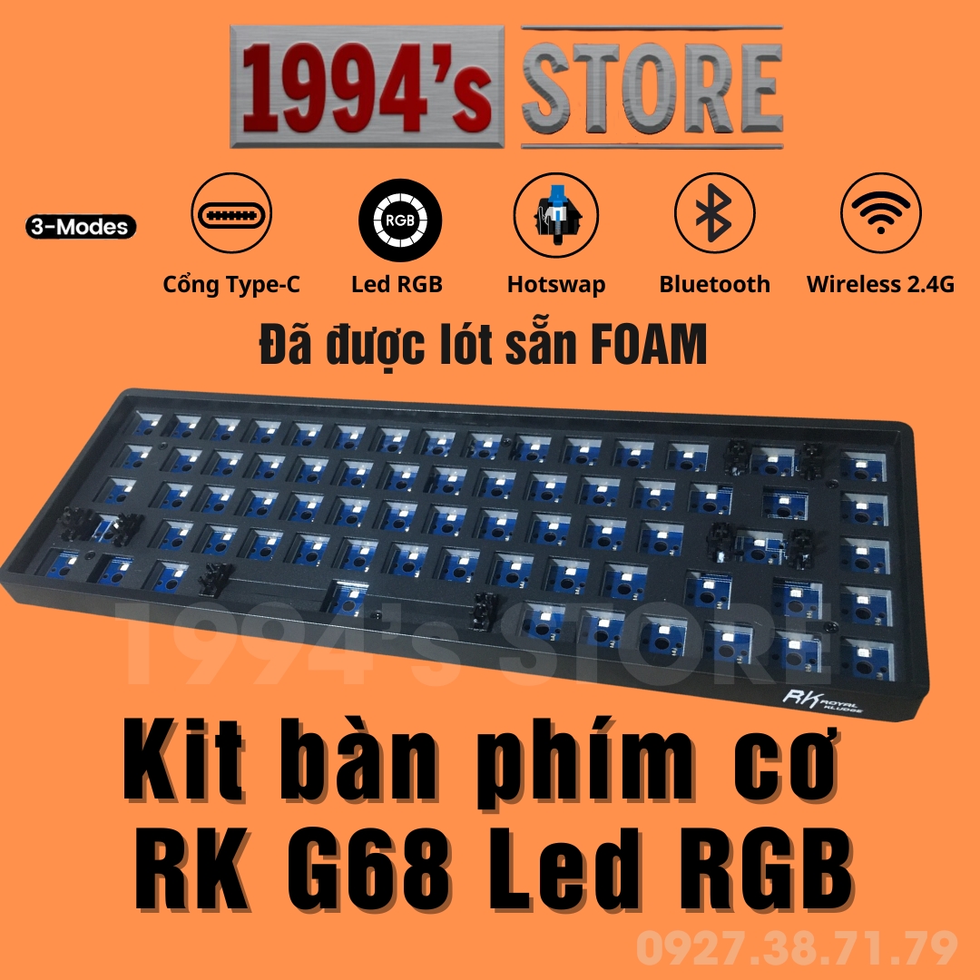 [SẴN] KIT Bàn phím cơ RK G68, RK871/RK68 Plus Led RGB - Bluetooth 5.1 ...