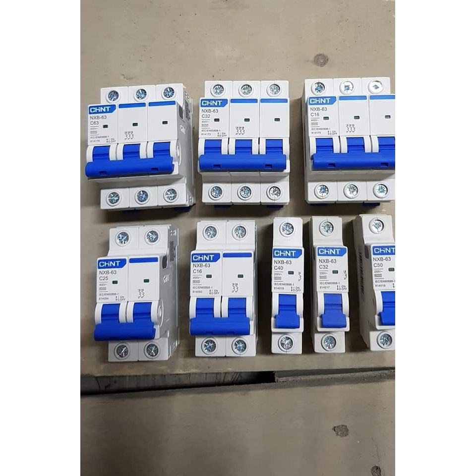 Aptomat 2P 220V CHINT 32A 40A 63A bảo vệ chống quá tải ngắn mạch HÀNG CHÍNH HÃNG át cài ray mcb ...