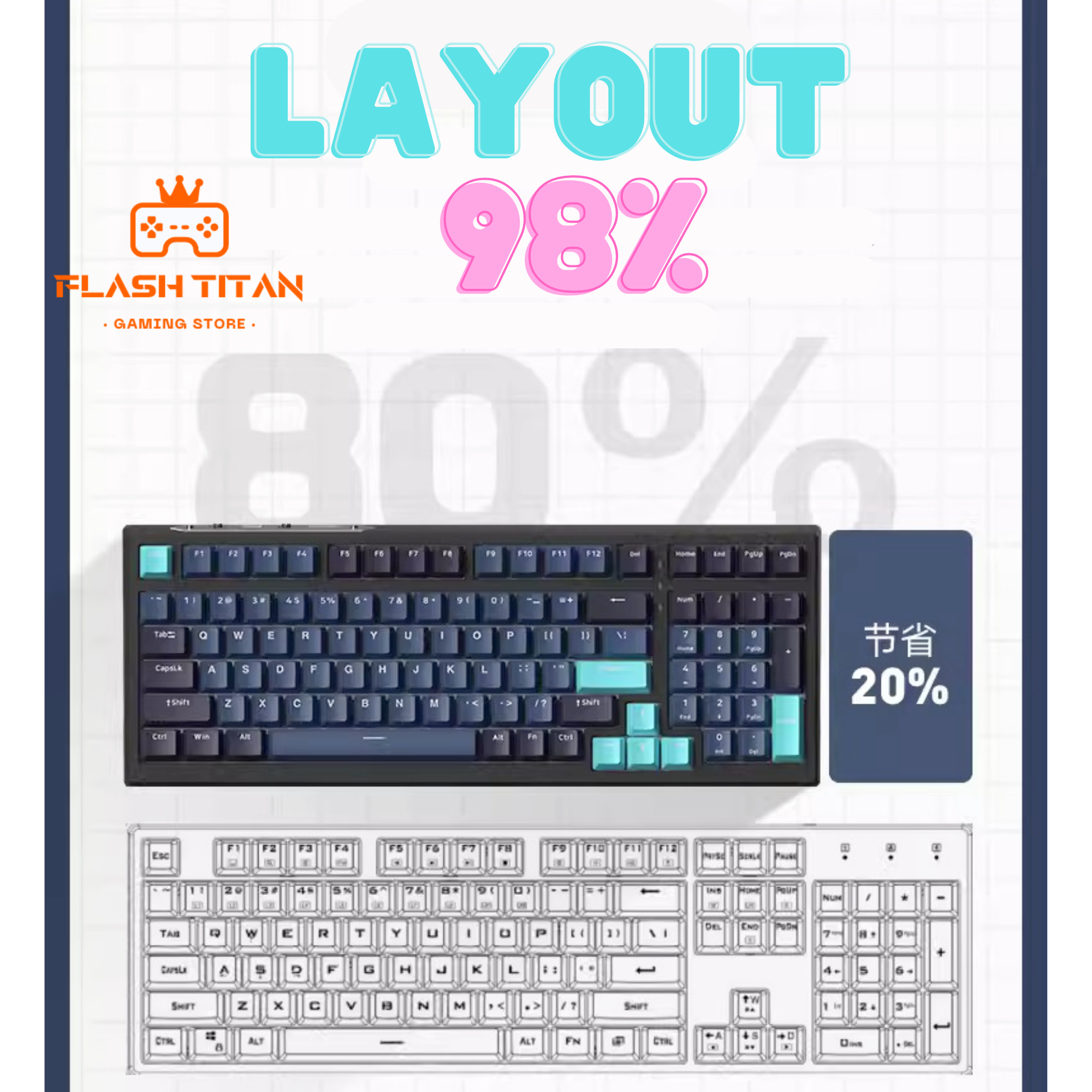 Bàn phím cơ không dây Xinmeng X98 Pro V2 - Pin 5000mAh - 3 mode kết nối ...