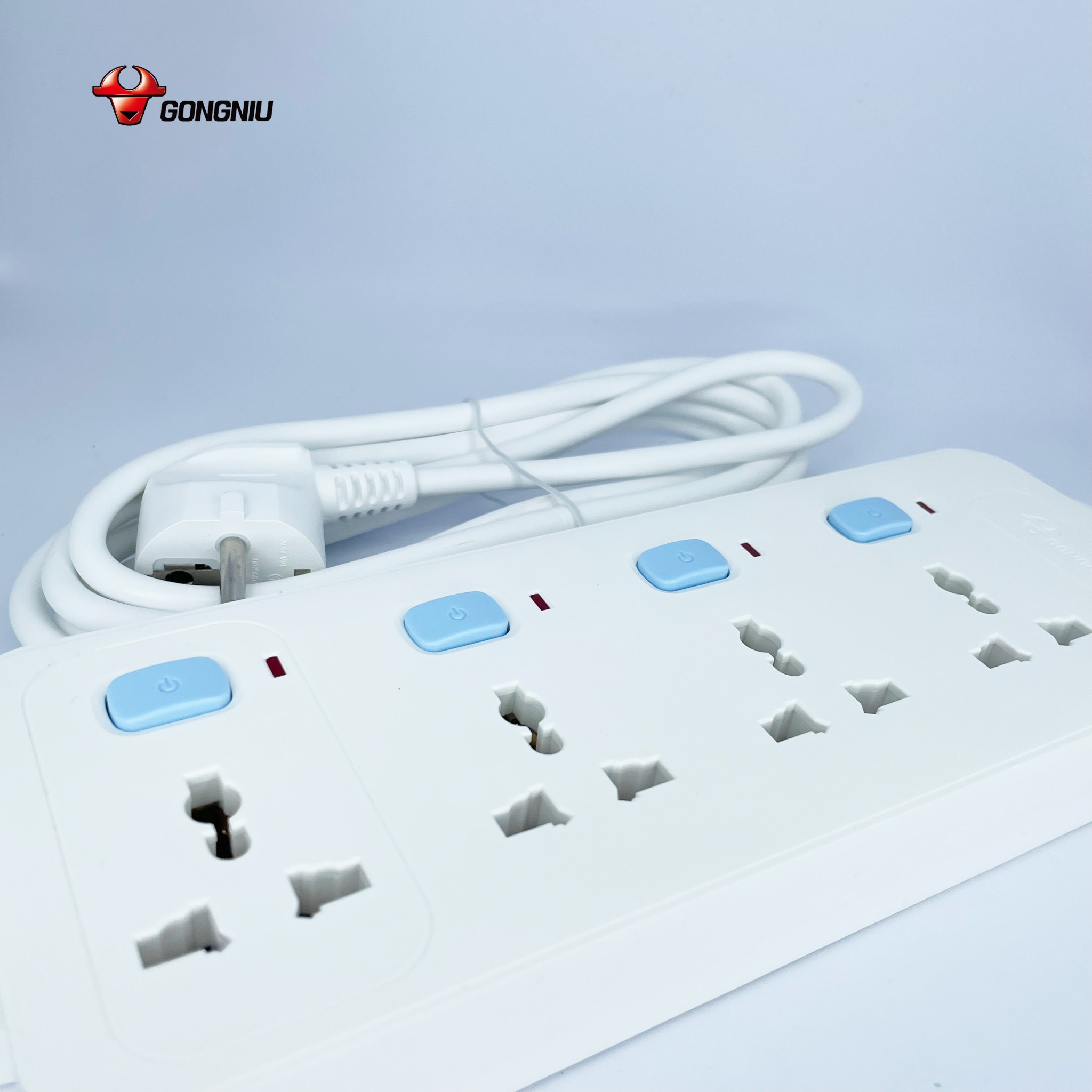 Ổ Cắm Điện Chống Cháy GONGNIU - 4 Ổ Đa Năng 4 Công Tắc – Công Suất 10A/250/2500W Chính Hãng ...