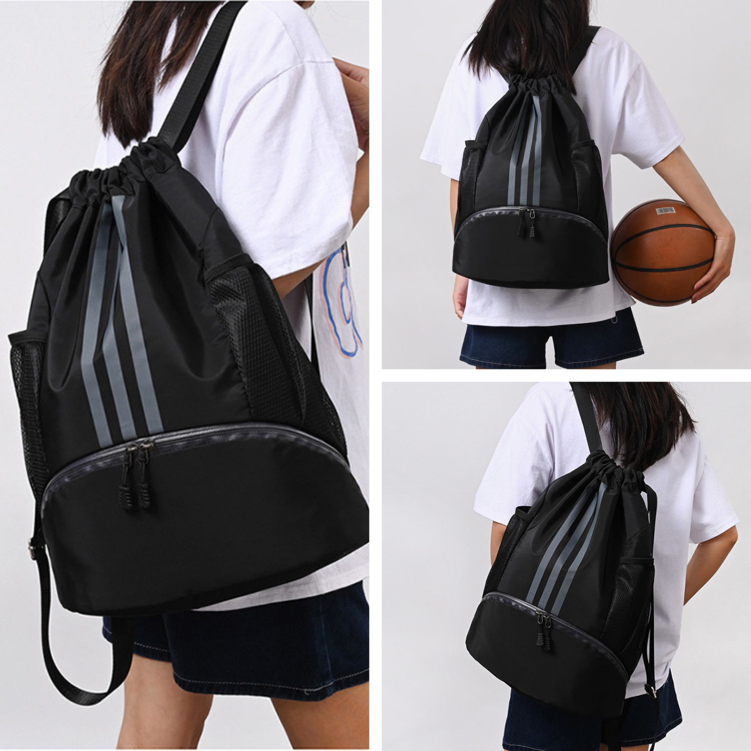 Balo Dây Rút Thể Thao Chống Nước Có Ngăn Đựng Giày Chơi Bóng Rổ , Bóng ...